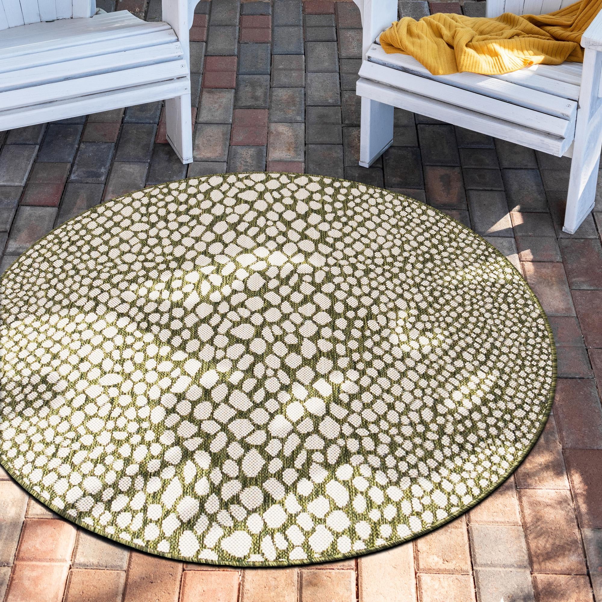 Rugs.com Jill Zarin Outdoor Collection Rug – 13' Round Green Flatweave ...