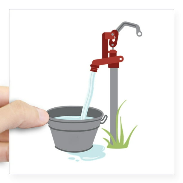 CafePress - Well Water Hand Pump Sticker - Square Sticker 3" x 3 ...