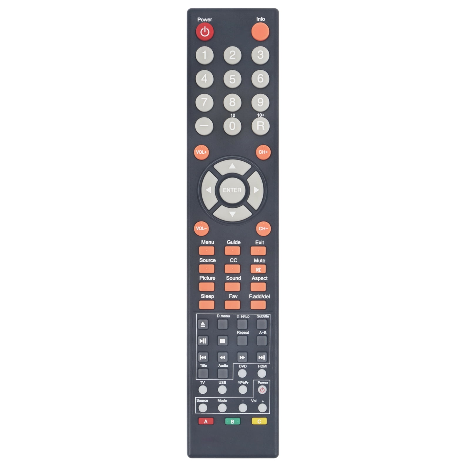 New HR-62K Replaced Remote Control Fit For SCEPTRE TV E165BD-SS ...