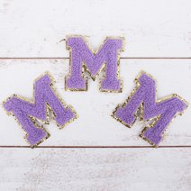 Chenille Letters M Patches Large Size 83mm/3.27 Inch Golden Glitter for ...