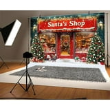 5 x 3 ft Red Christmas Photo Backdrop Santa's Toy Shop Photography ...