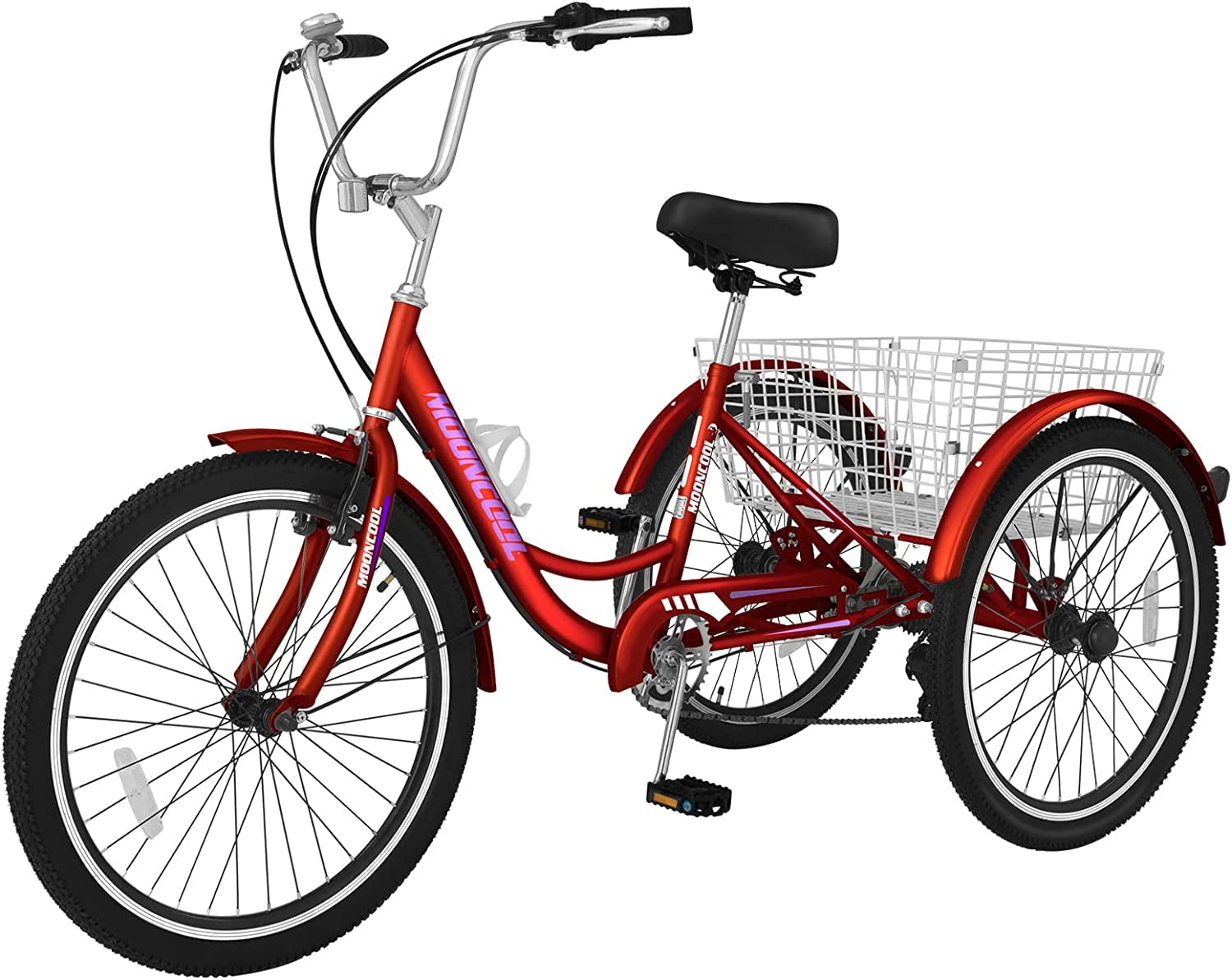 MOONCOOL Adult Tricycles 7 Speed, 16/20/24/26 inch 3 Wheel Bikes, Three ...