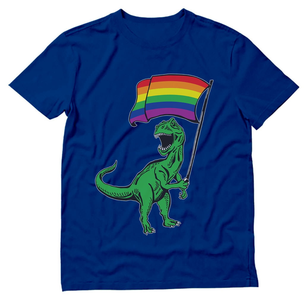 T-Rex Rainbow Flag Gay Pride Shirt - Casual LGBTQ Wear - 'Love is Love ...