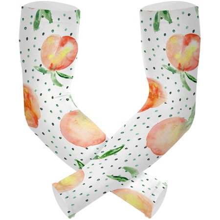 Peach Arm Sleeves with Thumb Hole UV Sun Protection Breathable Cooling ...