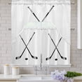3 Pieces Swag Kitchen Curtains Set, Ice Hockey Valance Swag & Small ...
