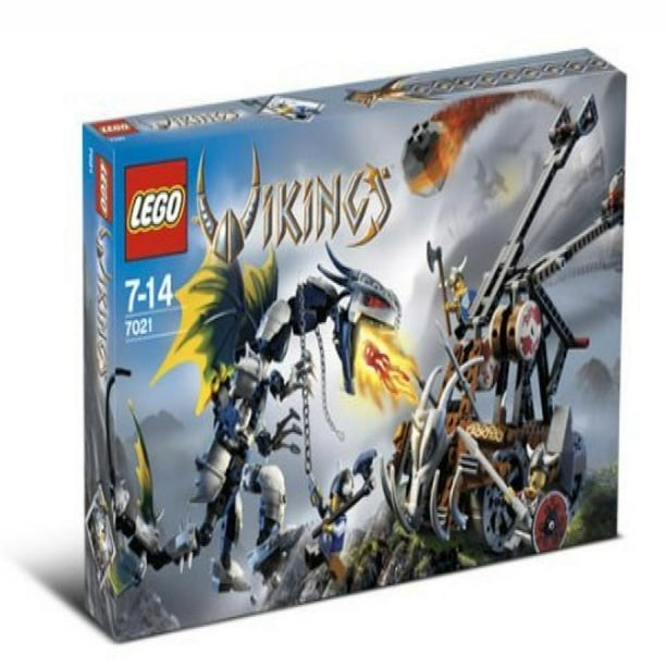 Lego Vikings Set #7021 Double Catapult Versus the Armored Ofnir Dragon ...