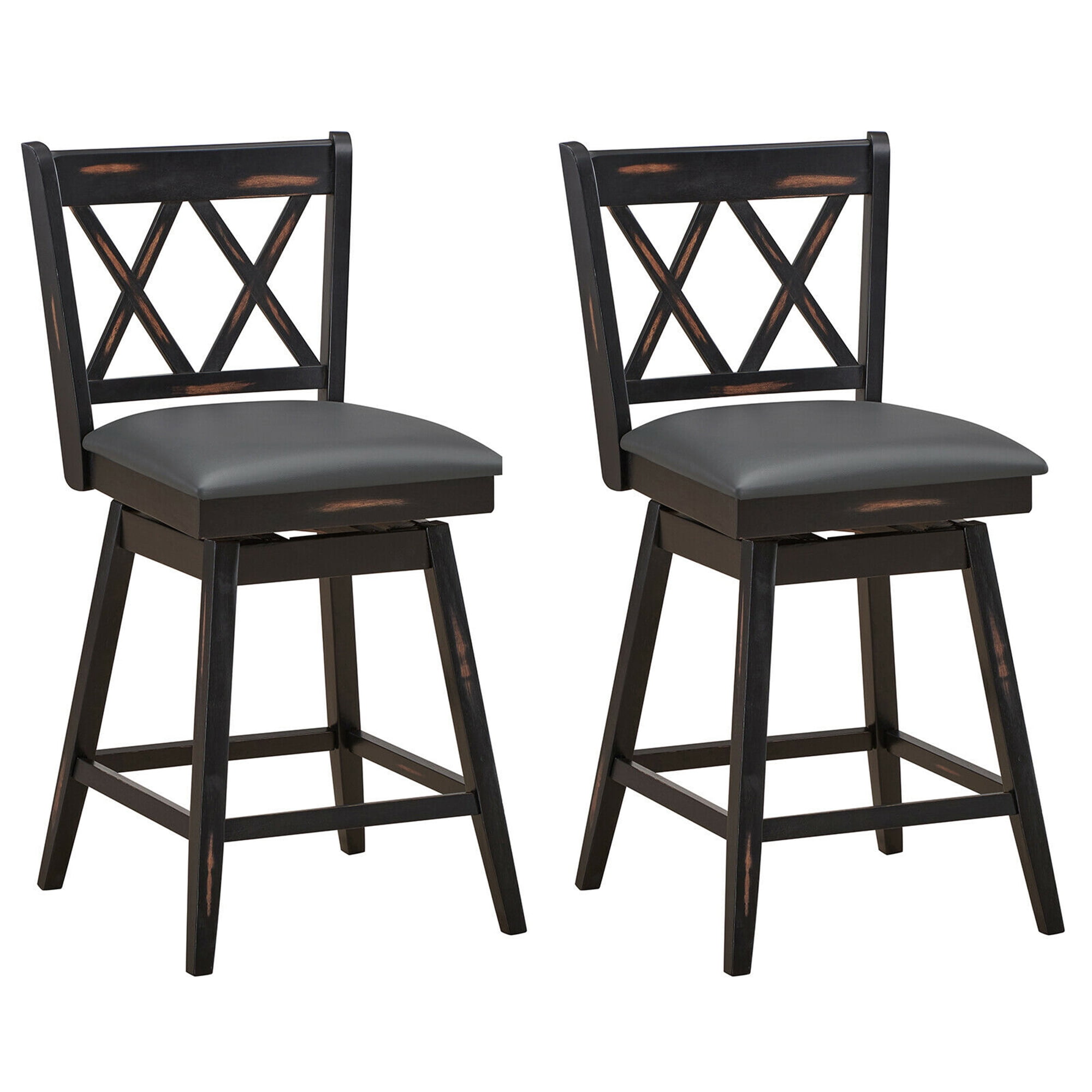 Click here for Gymax Set Of 2 Barstools Swivel Counter Height Cha... prices