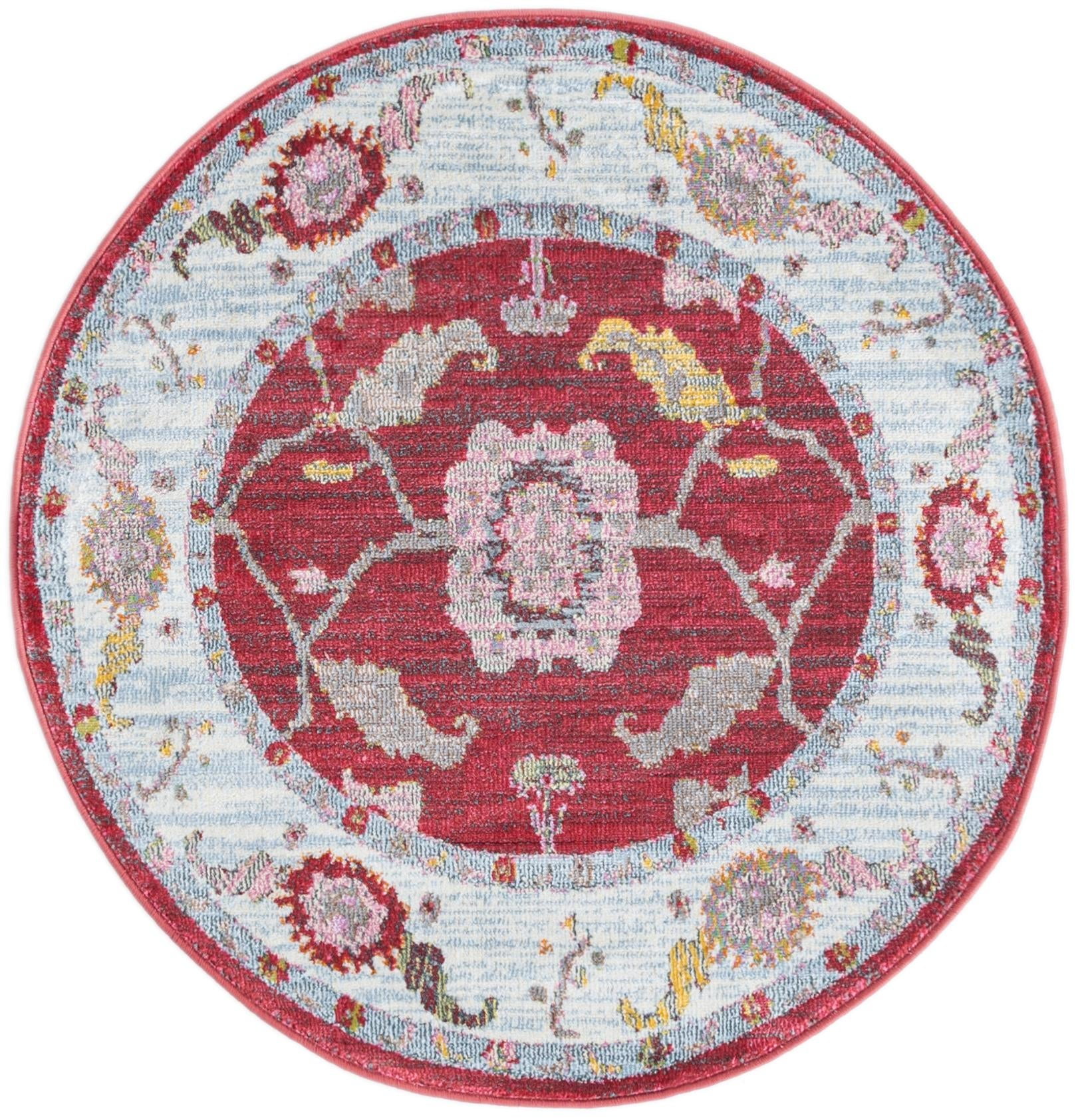 Rugs.com Paragon Collection Rug – 3 Ft Round Red Medium-Pile Rug ...