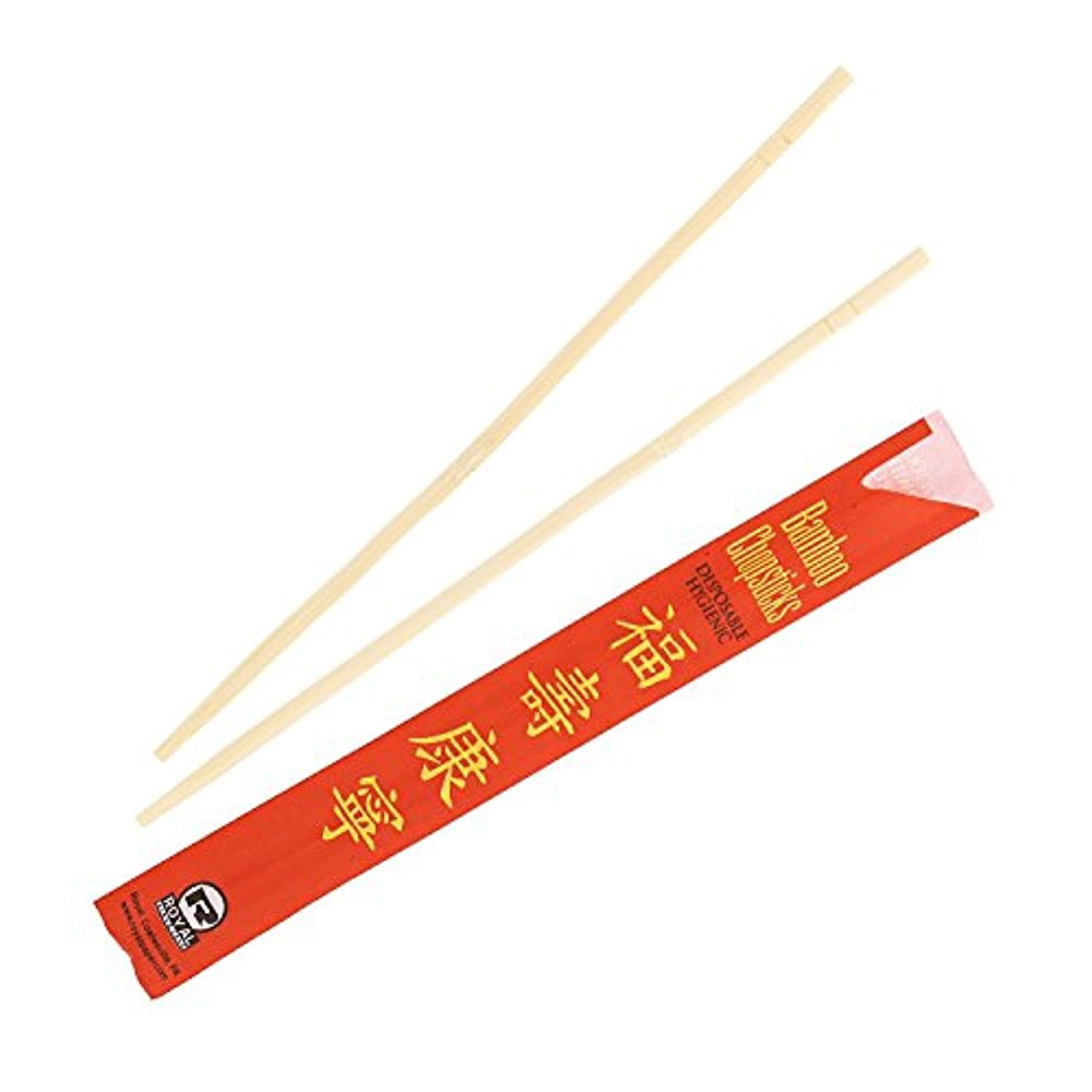 Royal Premium Disposable Bamboo Chopsticks, 9" Sleeved and Separated ...