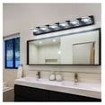 39 Inch Black 6-Light LED Vanity Light, Modern Square Acrylic Wall ...