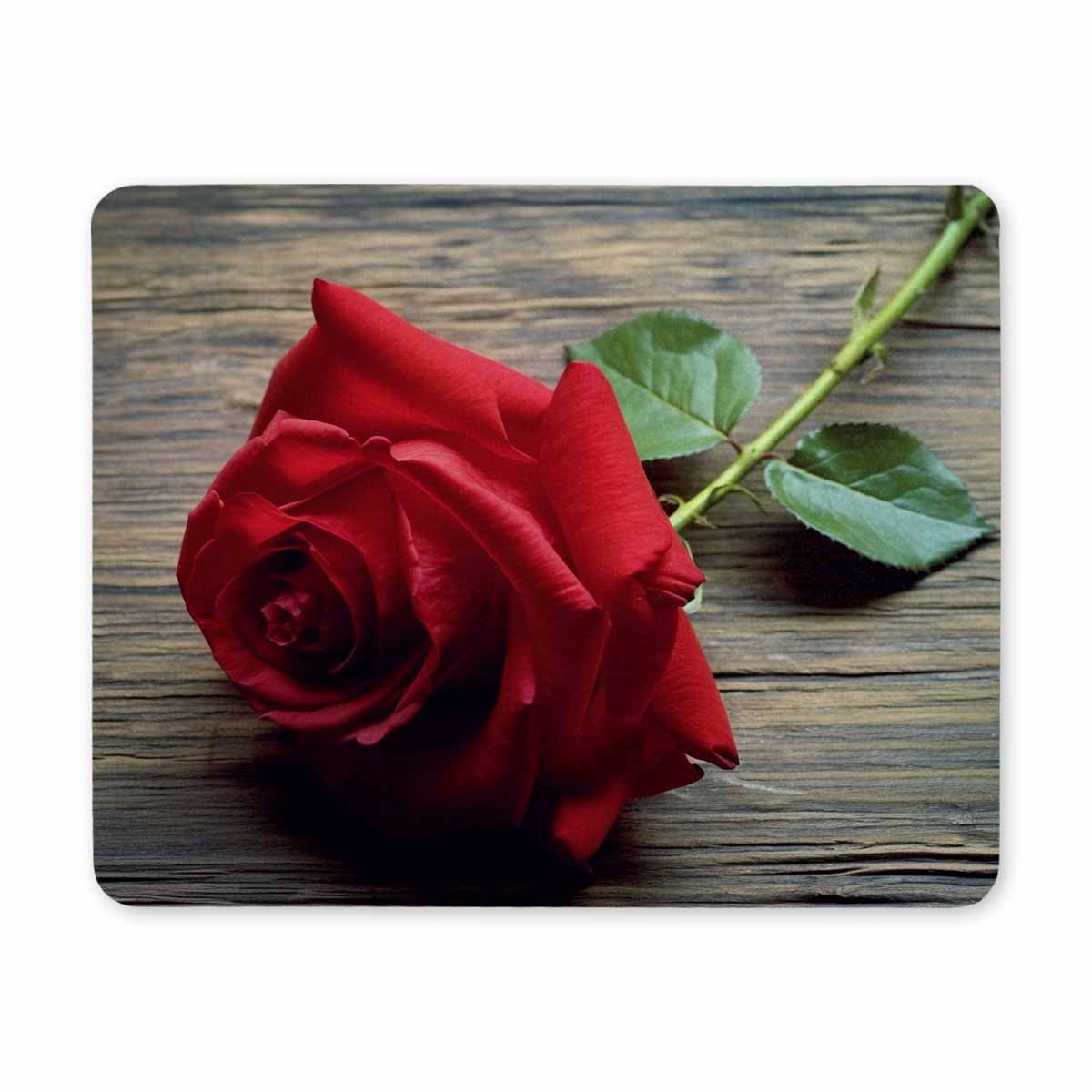 Personalized Red Rose Mouse Pad, Rectangular Gaming Mouse Pad, Natural ...