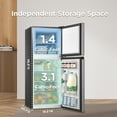 Midea MERM45S3AST Stainless Steel Cu Ft Double Door Refrigerator, 4.5 ...
