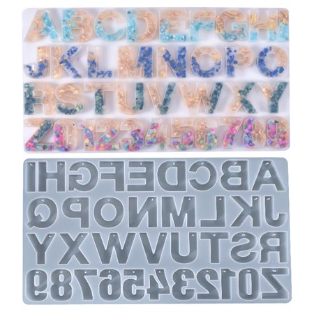 Clairlio DIY Resin Alphabet Keychain Molds & Hole for Epoxy Letter ...