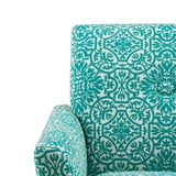 Aiken Arm Chair in Turquoise Damask - Walmart.com