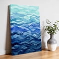 Blue Teal Ocean Waves Canvas Wall Art for Living Room, Nautical Coastal ...