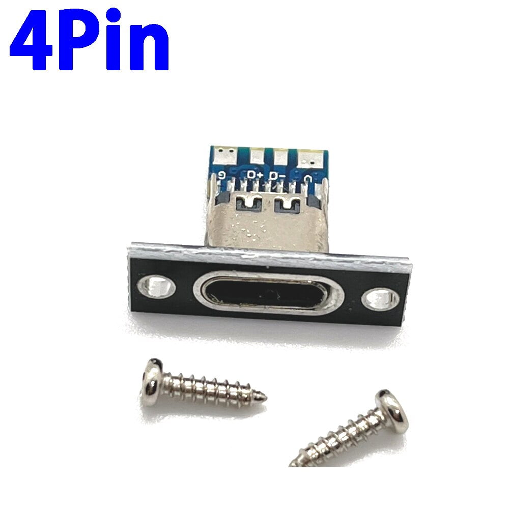 Conector USB tipo C 3,1 de 1-10 piezas, conector hembra de 2 pines y 4 ...