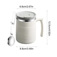 Coffee Mug Stainless Steel 500Ml with Lid and Spoon, Portable Travel ...
