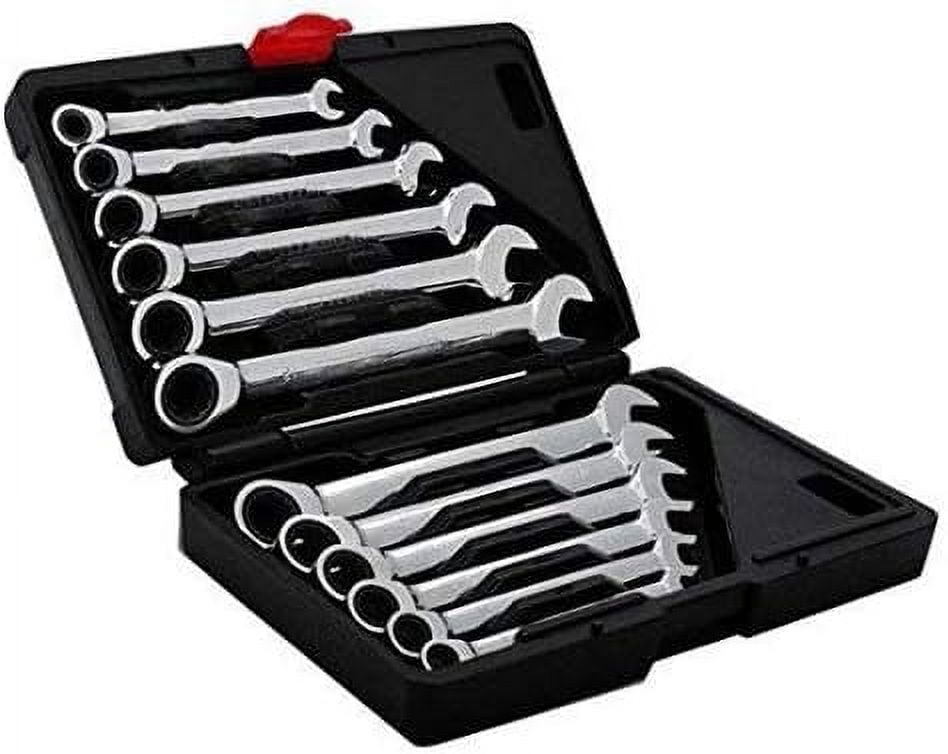 Llaves combinadas de trinquete métricas, juego de llaves de trinquete de cabezal flexible ...