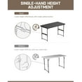 4ft Portable Utility Table with One-Handed Height Adjustment, 4 Height ...