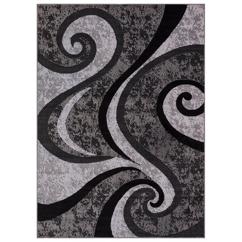 Princess 5x7 Geometric Swirl Abstract Area Rug 808 in Light Grey ...