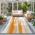 Area Rug 3x5ft, Abstract Orange Texture Pattern Washable Rugs for ...