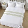 Bed Runner Sage Green Vertical Stripes Bedding Scarves Soft Decorative ...