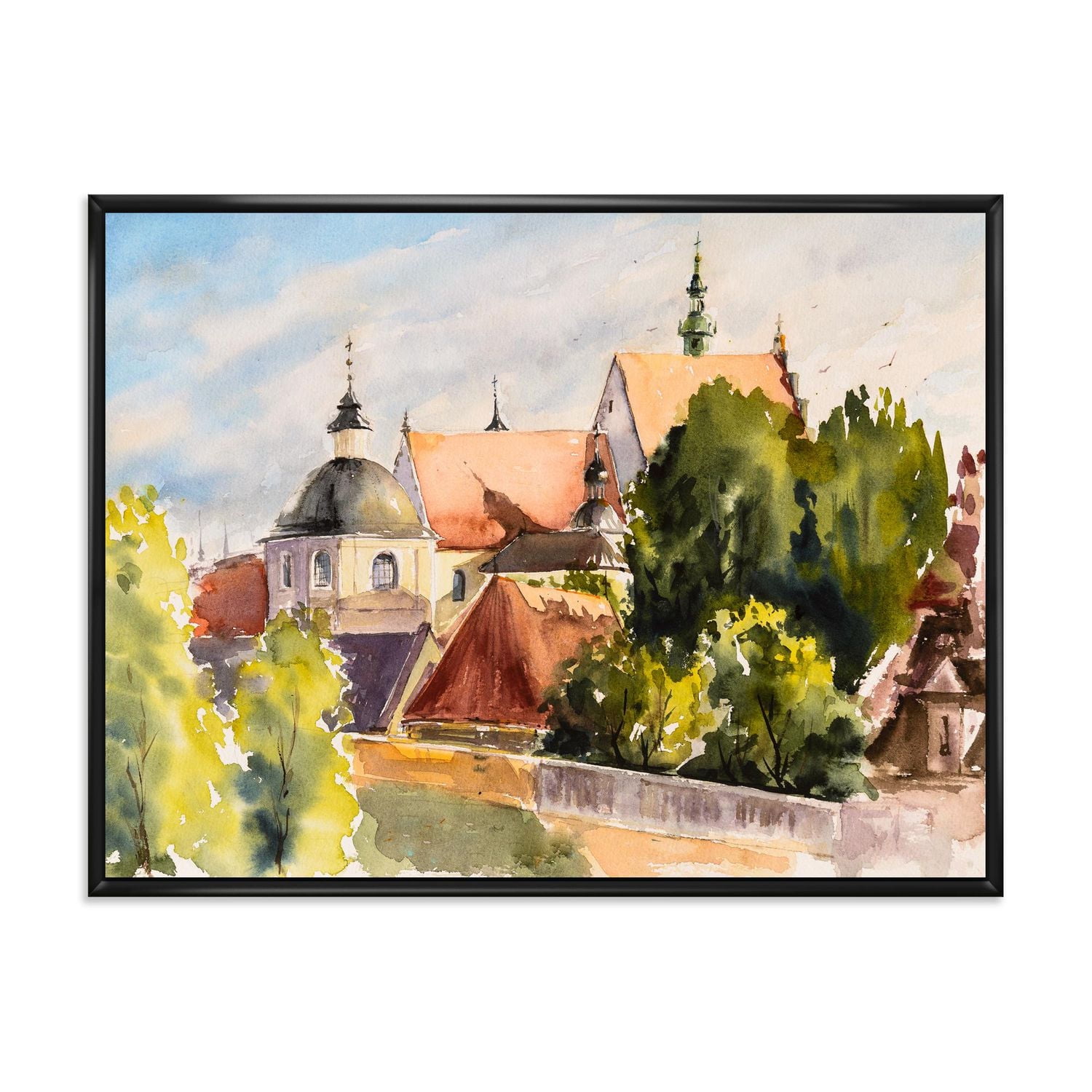 Click here for Designart View Of Old Polish City In Nature Float... prices