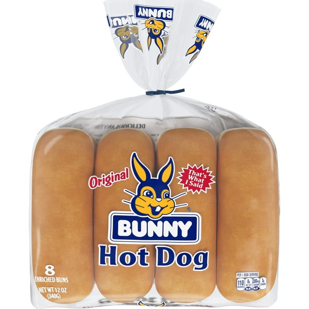 Bunny White Hot Dog Buns, 12 oz, 8 Count - Walmart.com