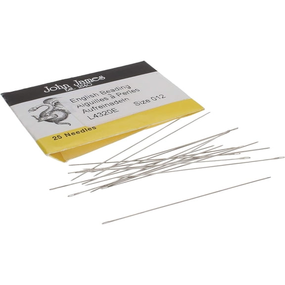 John James Sharp Beading Needles, Size 12, Short Length, 25 Count ...