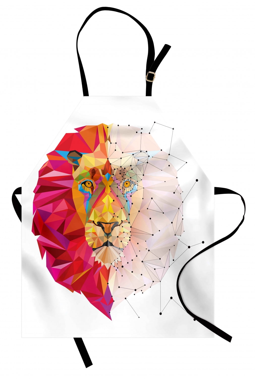 Geometric Apron Lion Head Art Geometric Graphic in Digital Triangle ...