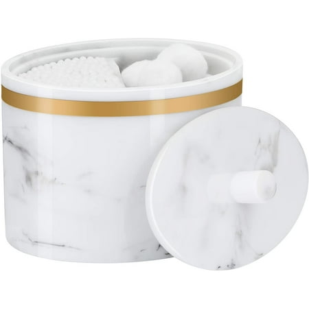 Cotton Swab Holder, Resin Cotton Ball Canister Jar with Lid, 2 ...