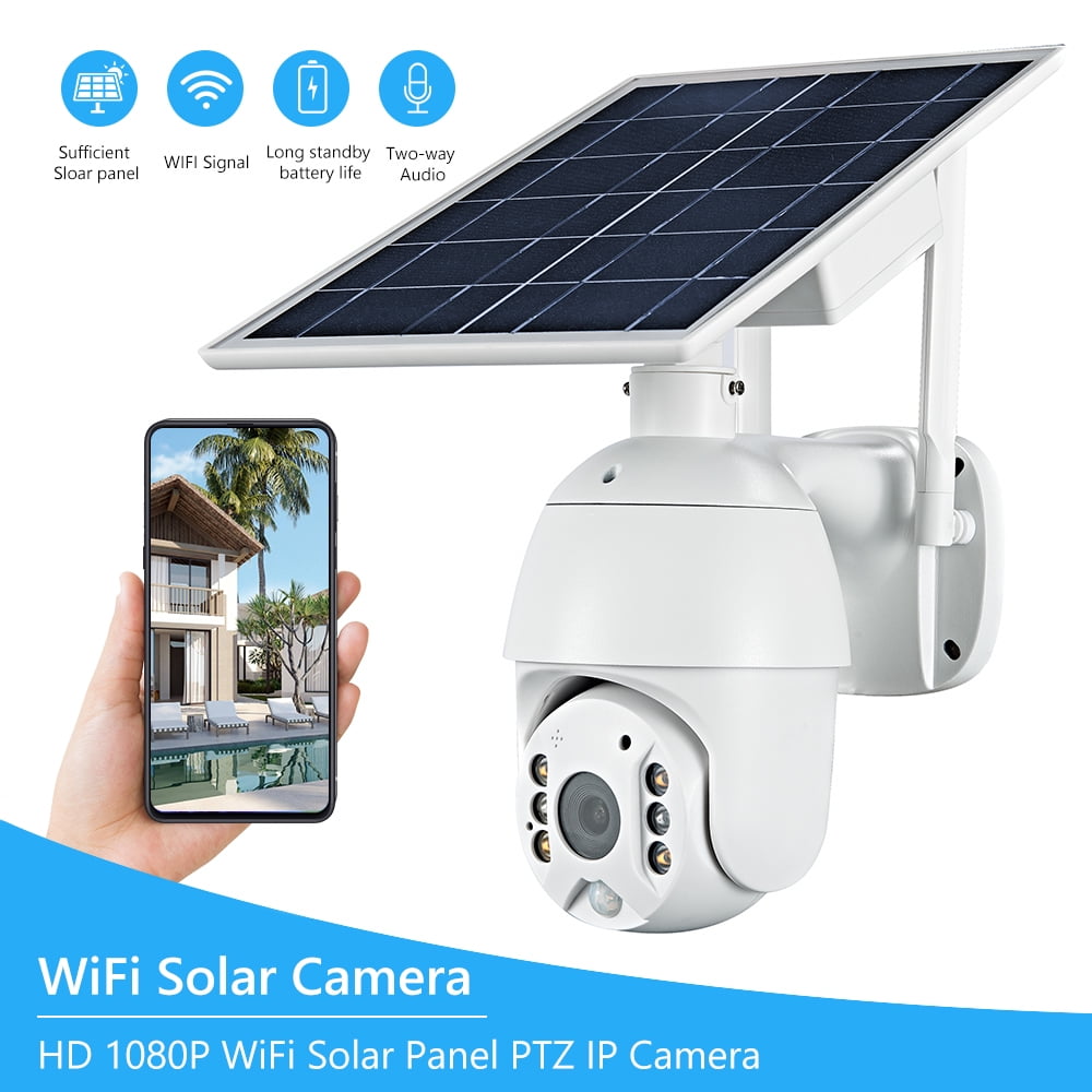 1080p Wireless Solar Panel Security Camera 2mp Outdoor Waterproof