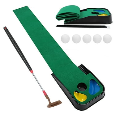 Costway Portable Indoor Golf Putting Mat with Automatic Ball Return ...