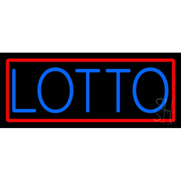 Stylish Lotto LED Neon Sign 6 x 15 - inches, Black Square Cut Acrylic ...