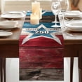 Anniversary USA Flag Burlap Cotton Table Runner 13x120 Inches Long ...