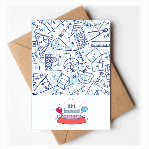 Blue Hand Painted Math Ruler Calculator Illustration Happy Birthday ...