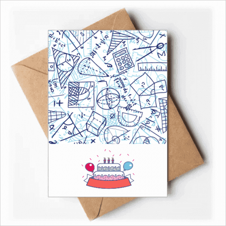 Blue Hand Painted Math Ruler Calculator Illustration Happy Birthday ...