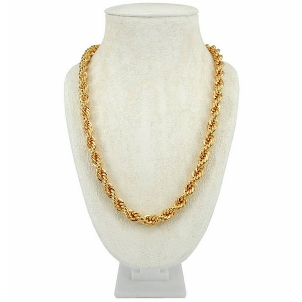 Mens 6mm Italian Rope Chain Necklace 14k Gold Filled High Polish Finsh ...