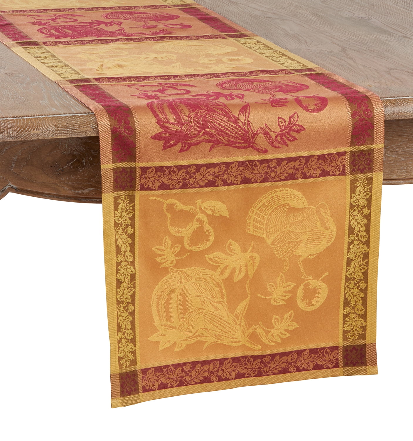 Fennco Styles Holiday Jacquard Warm Thanksgiving Decorative Table ...