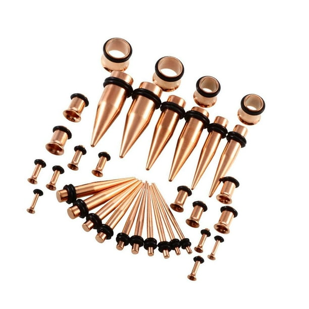 Wweixi 36 Pieces Ear Gauges Stretching Kit Plugs 14G-00G Expanders ...