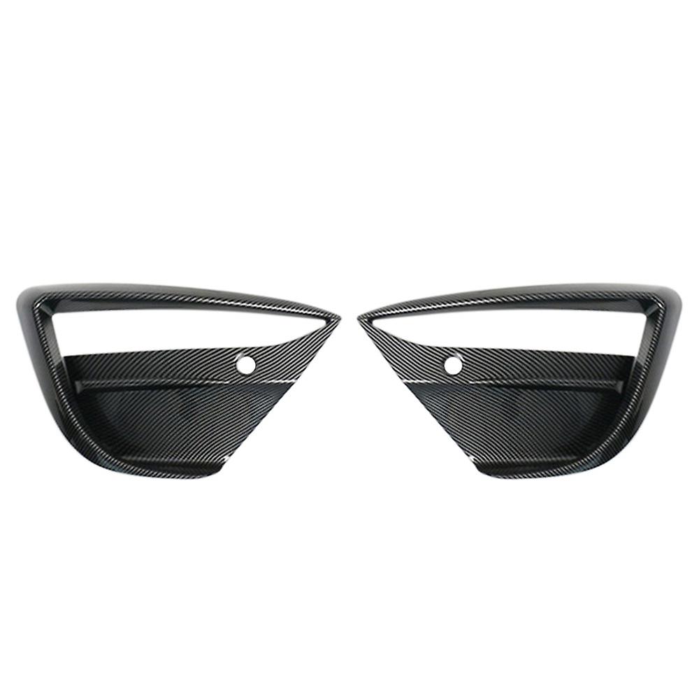 Car Carbon Fiber Front Bumper Fog Light Lower Grille Frame Spoiler ...