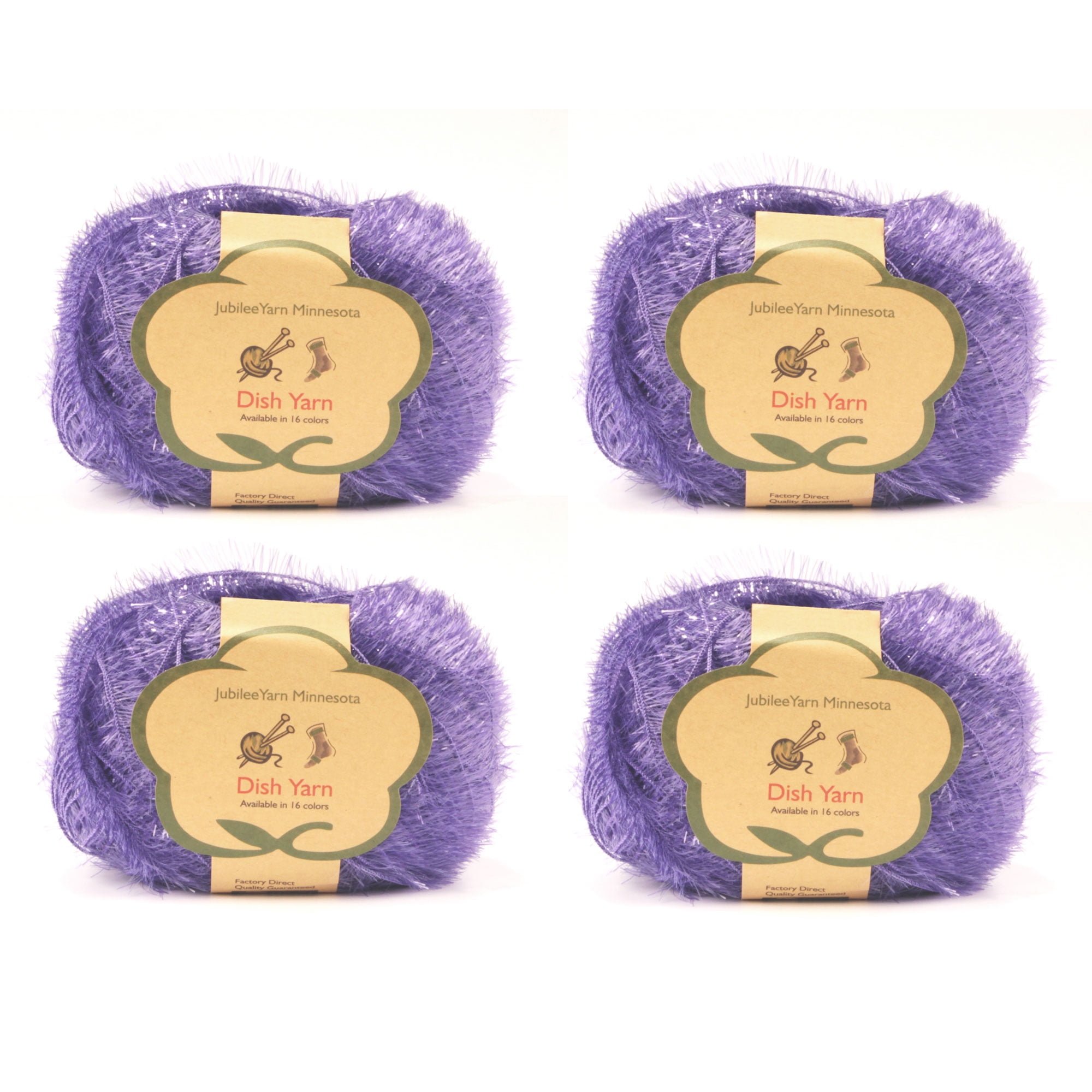 Worsted Weight Dish Scrubby Sparkle Yarn, 50g Per Skein, 4 Skeins Color ...