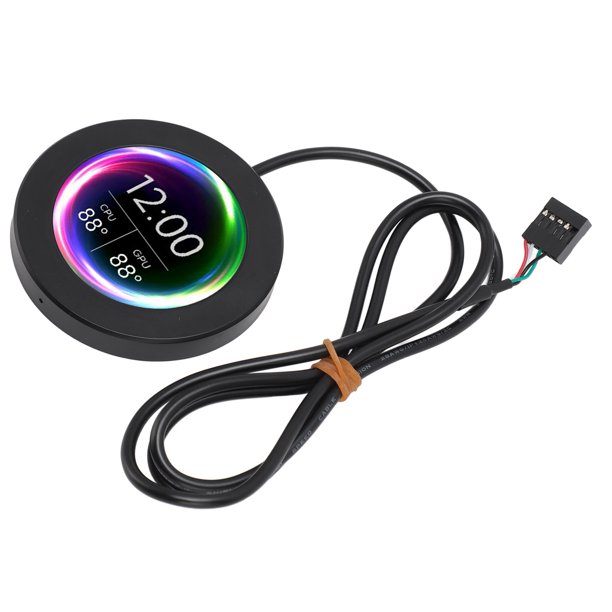 2.1in Display Screen, AIO Computer CPU GPU Cooler Temp Round LCD Monitor, Mini PC Sensor Panel ...