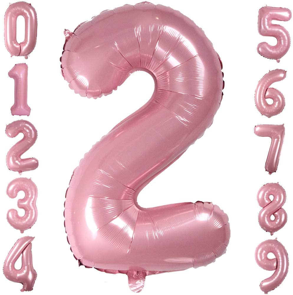Number 2 Balloon, Light Pink, 40 Inch - Walmart.com