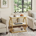Fnova 3-Tier End Table, Industrial Wooden Side Table with Metal Frame ...