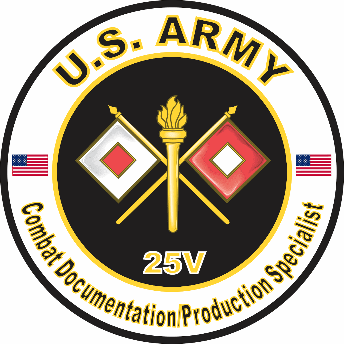 3.8 Inch U.S. Army MOS 25V Combat Documentation Production Specialist ...
