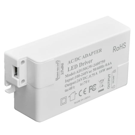 LED Driver Transformer, 18W High Efficiency AC100-240V LED Driver DC24V ...