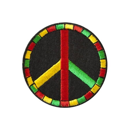 Rasta Stripe Peace Sign Patch - Walmart.com