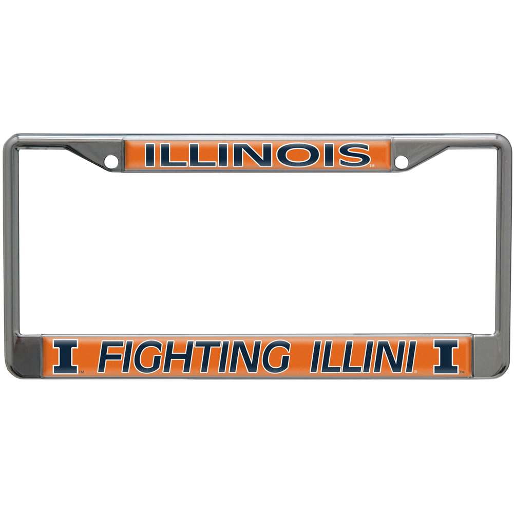 Illinois Fighting Illini Metal License Plate Frame w/Domed Acrylic ...