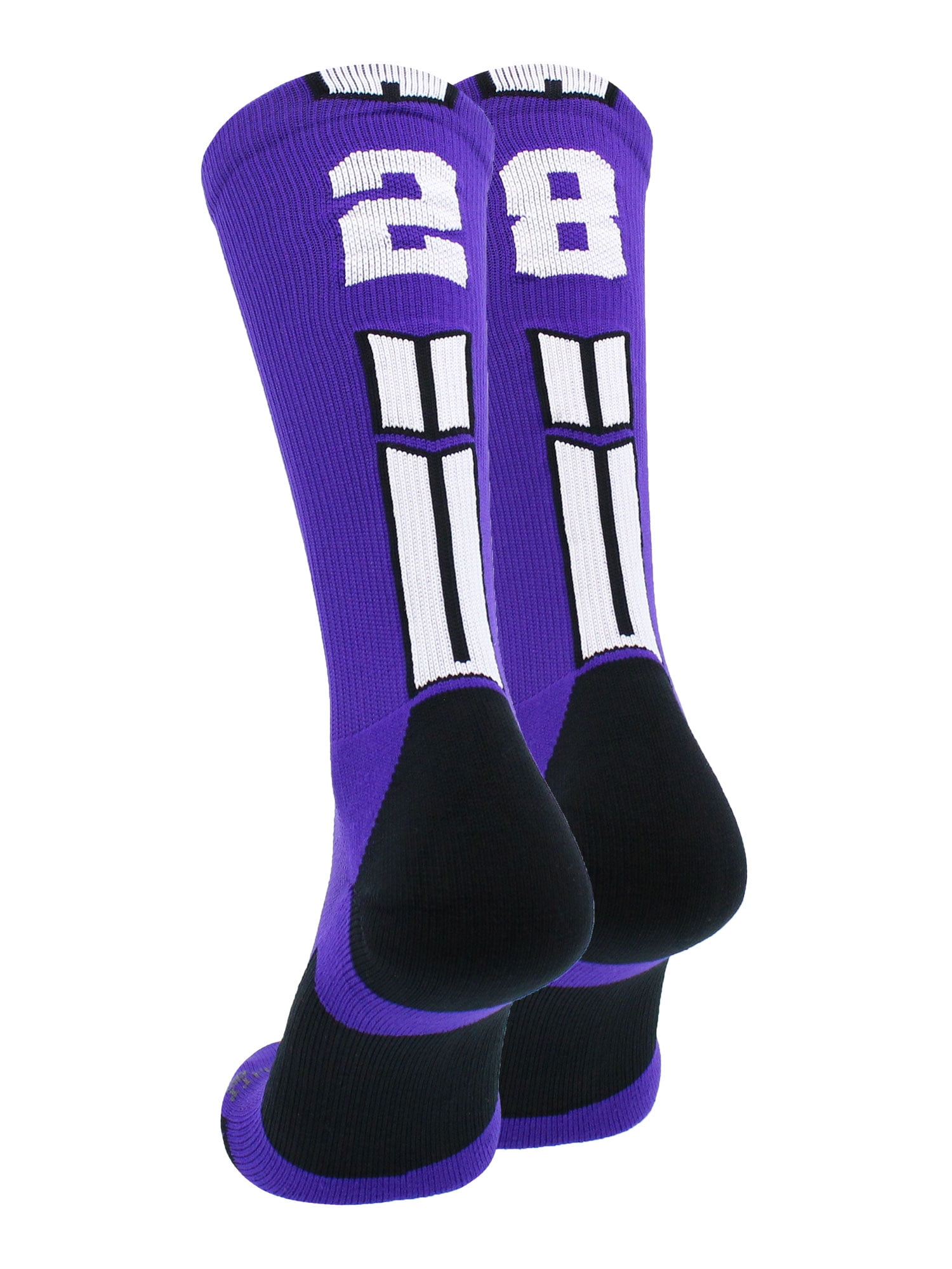 Purple/White Player Id Crew Number Socks (#28, Small) - Walmart.com